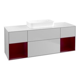 Villeroy & Boch Villeroy und Boch Finion Waschtischunterschrank F741HBGJ 160x60,3x50,1cm, Regale Peony matt lacquer, Light grey matt