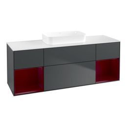 Villeroy & Boch Villeroy und Boch Finion Waschtischunterschrank F741HBHG 160x60,3x50,1cm, Regale Peony matt lacquer, Midnight Blue Matt Lacquer