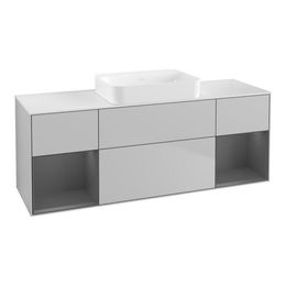 Villeroy & Boch Villeroy und Boch Finion Waschtischunterschrank G741GKGJ 160x60,3x50,1cm, Regale Anthracite matt lacquer, Light grey matt