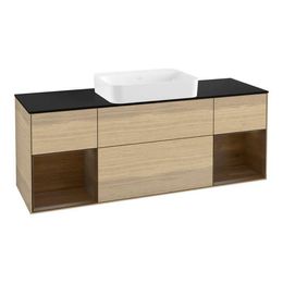 Villeroy & Boch Villeroy und Boch Finion Waschtischunterschrank G742GNPC 160x60,3x50,1cm, Regale Walnut veneer, Oak Veneer