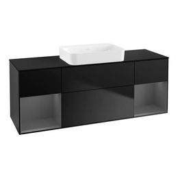 Villeroy & Boch Villeroy und Boch Finion Waschtischunterschrank G742GKPD 160x60,3x50,1cm, Regale Anthracite matt lacquer, Black matt lacquer