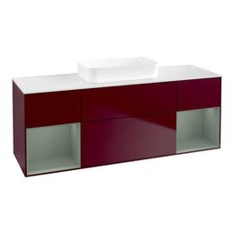 Villeroy & Boch Villeroy und Boch Finion Waschtischunterschrank F741GMHB 160x60,3x50,1cm, Regale Olive matt lacquer, Peony Matt
