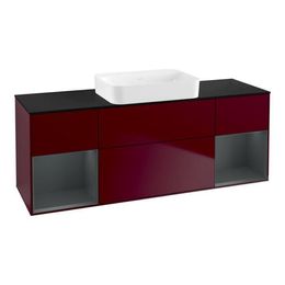 Villeroy & Boch Villeroy und Boch Finion Waschtischunterschrank G742HGHB 160x60,3x50,1cm, Regale Midnight matt lacquer, Peony Matt