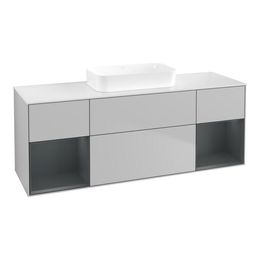 Villeroy & Boch Villeroy und Boch Finion Waschtischunterschrank F741HGGJ 160x60,3x50,1cm, Regale Midnight matt lacquer, Light grey matt