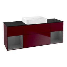 Villeroy & Boch Villeroy und Boch Finion Waschtischunterschrank G742GKHB 160x60,3x50,1cm, Regale Anthracite matt lacquer, Peony Matt