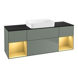 Villeroy & Boch Villeroy und Boch Finion Waschtischunterschrank G742HFGM 160x60,3x50,1cm, Regale Gold matt lacquer, Olive Matt Lacquer