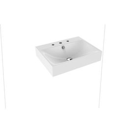 Kaldewei Silenio Wandwaschtisch 904306033001 3044, 60x46x12xcm, weiss Perl-Effekt, 3 Hahnl&ouml;cher