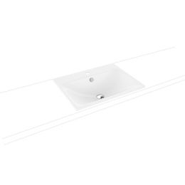 Kaldewei Silenio Einbau-Waschtisch 907706013001 &Uuml;berlauf, 1 Hahnloch, 3037, 60 x 46 cm, wei&szlig; Perl-Effekt