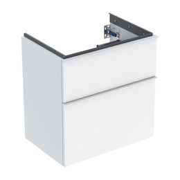 Geberit iCon Waschtisch-Unterschrank 502307011 59,2x61,5x41,6cm, 2 Schubladen, weiß hochglänzend, Griff weiß matt