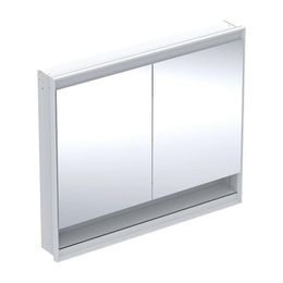 Geberit One Spiegelschrank 505824002 105 x 90 x 15 cm, wei&szlig;/Aluminium pulverbeschichtet, mit Nische und ComfortLight, 2 T&uuml;ren