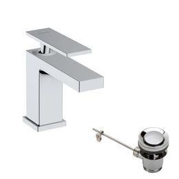 Hansgrohe Tecturis E Waschtischarmatur 73002000 Ausladung 122mm, mit Zugstangen-Ablaufgarnitur, chrom