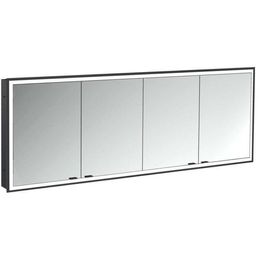 Emco prime Unterputz-Lichtspiegelschrank 949713598 1800x730mm, 4-t&uuml;rig, schwarz/spiegel