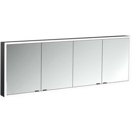 Emco prime Aufputz-Lichtspiegelschrank 949713589 2000x730mm, 4-t&uuml;rig, schwarz/spiegel