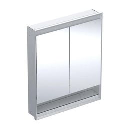 Geberit One Spiegelschrank 505822001 75 x 90 x 15 cm, Aluminium eloxiert, mit Nische und ComfortLight, 2 T&uuml;ren