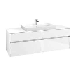 Villeroy & Boch Villeroy & Boch Collaro Waschtischunterschrank C02800DH 160x54,8x50cm, Waschtisch mittig, Glossy White