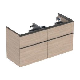 Geberit iCon Doppelwaschtisch-Unterschrank 502309JH1 118,4x61,5x47,6cm, 4 Schubladen, Eiche/Griff lava matt