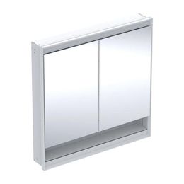 Geberit One Spiegelschrank 505823002 90 x 90 x 15cm, wei&szlig;/Aluminium pulverbeschichtet, mit Nische und ComfortLight, 2 T&uuml;ren