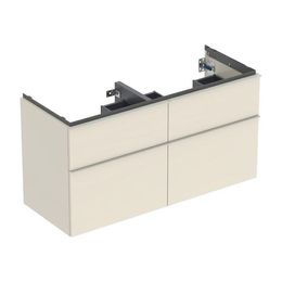 Geberit iCon Doppelwaschtisch-Unterschrank 502309JL1 118,4x61,5x47,6cm, 4 Schubladen, sand hochgl&auml;nzend/Griff sand matt