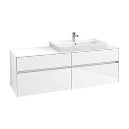 Villeroy & Boch Villeroy & Boch Collaro Waschtischunterschrank C02700DH 160x54,8x50cm, Waschtisch rechts, Glossy White