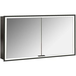 Emco prime Unterputz-Lichtspiegelschrank 949713595 1300x730mm, 2-t&uuml;rig, schwarz/spiegel