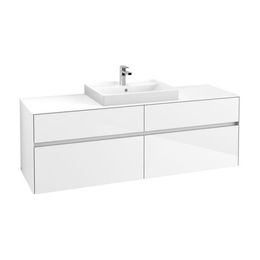 Villeroy & Boch Villeroy & Boch Collaro Waschtischunterschrank C02500DH 160x54,8x50cm, Waschtisch mittig, Glossy White