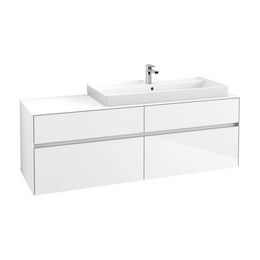 Villeroy & Boch Villeroy & Boch Collaro Waschtischunterschrank C03000DH 160x54,8x50cm, Waschtisch rechts, Glossy White
