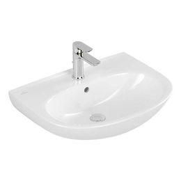 Villeroy & Boch Villeroy und Boch O.novo Waschtisch 4A406001 60x46cm, oval, Hahnloch mit &Uuml;berlauf, wei&szlig;