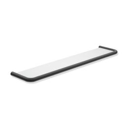 HEWI Serie 480 Ablage 480.03.00060DC mit Glasplatte, pulverbeschichtet, schwarz matt