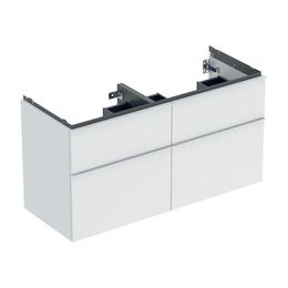 Geberit iCon Doppelwaschtisch-Unterschrank 502309013 118,4x61,5x47,6cm, 4 Schubladen, wei&szlig; matt/Griff wei&szlig; matt