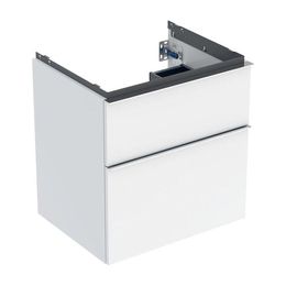 Geberit iCon Waschtisch-Unterschrank 502303012 59,2x61,5x47,6cm, 2 Schubladen, wei&szlig;/lackiert hochgl&auml;nzend/Griff glanzverchromt