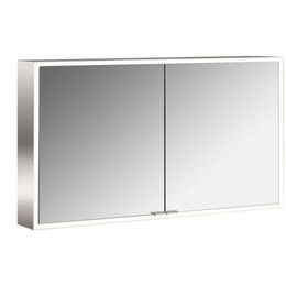 Emco prime Aufputz-Lichtspiegelschrank 949706384 1200x700mm, 2-t&uuml;rig, aluminium/weiss