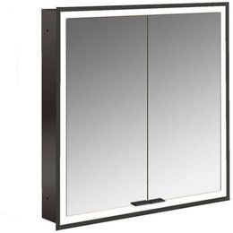 Emco prime Unterputz-Lichtspiegelschrank 949713571 600x730mm, 2-t&uuml;rig, schwarz/spiegel