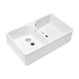 Villeroy & Boch Villeroy & Boch Doppelsp&uuml;lbecken O.novo 63310001 79,5 x 22 x 50 cm, mit &Uuml;berlauf, weiss alpin