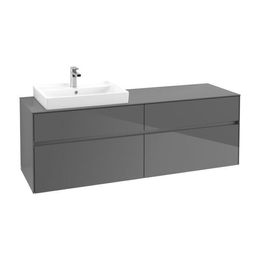 Villeroy & Boch Villeroy & Boch Collaro Waschtischunterschrank C02200FP 160x54,8x50cm, Waschtisch links, Glossy Grey