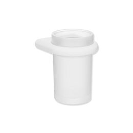 HEWI Serie 480 Glasbecher 480.04.00060DX mit Halter, pulverbeschichtet wei&szlig; tiefmatt