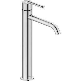 Duravit Balcoon Waschtischarmatur XL BA1043002010 FreshStart und MinusFlow, Ausladung 153mm, ohne Zugstange Ablaufgarnitur, chrom Hochglanz