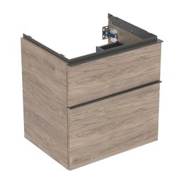 Geberit iCon Waschtisch-Unterschrank 502303JR1 59,2x61,5x47,6cm, 2 Schubladen, nussbaum/Griff lava matt