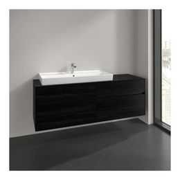 Villeroy & Boch Villeroy und Boch Collaro Waschtischunterschrank C029B0AB 160x54,8x50cm, Waschtisch links, mit LED-Beleuchtung, black oak