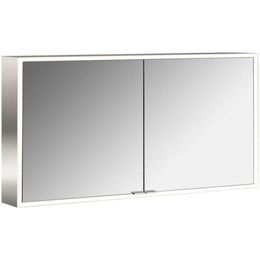 Emco prime Aufputz-Lichtspiegelschrank 949706385 1300x700mm, 2-t&uuml;rig, aluminium/weiss