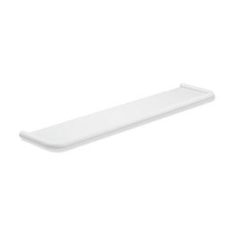HEWI Serie 480 Ablage 480.03.00060DX mit Glasplatte, pulverbeschichtet wei&szlig; tiefmatt