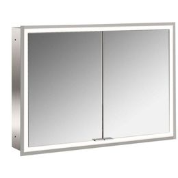 Emco prime Unterputz-Lichtspiegelschrank 949706393 1000x730mm, 2-t&uuml;rig, aluminium/weiss