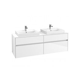 Villeroy & Boch Villeroy & Boch Collaro Waschtischunterschrank C02400DH 160x54,8x50cm, für 2 Waschtische, Glossy White