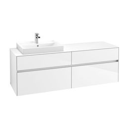 Villeroy & Boch Villeroy & Boch Collaro Waschtischunterschrank C02200DH 160x54,8x50cm, Waschtisch links, Glossy White