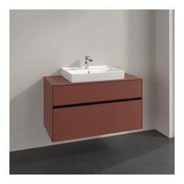 Villeroy & Boch Villeroy und Boch Collaro Waschtischunterschrank C01900AH 100x54,8x50cm, Waschtisch mittig, wine red