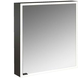 Emco prime Aufputz-Lichtspiegelschrank 949713560 600x700mm, 1 T&uuml;r, Anschlag rechts, schwarz/spiegel