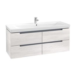 Villeroy & Boch Villeroy&Boch Subway 2.0 XL Waschtischunterschrank A69810E8,128,7x52x44,9cm,White Wood,Griff chrom