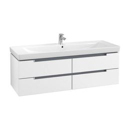 Villeroy & Boch Villeroy & Boch Subway 2.0 Waschtischunterschrank A69100MS, 128,7x42x44,9cm, Wei&szlig; Matt, Griff Matt