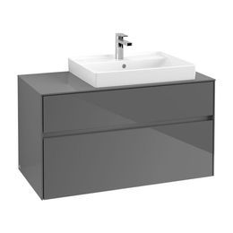 Villeroy & Boch Villeroy & Boch Collaro Waschtischunterschrank C01800FP 100x54,8x50cm, Waschtisch rechts, Glossy Grey