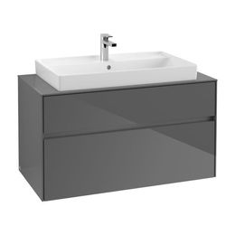 Villeroy & Boch Villeroy & Boch Collaro Waschtischunterschrank C02000FP 100x54,8x50cm, Waschtisch mittig, Glossy Grey