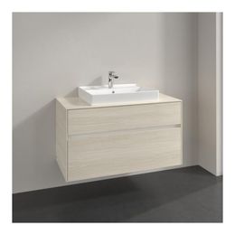 Villeroy & Boch Villeroy und Boch Collaro Waschtischunterschrank C01900AA 100x54,8x50cm, Waschtisch mittig, white oak